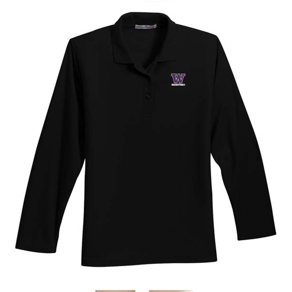 UW Basketball Embroidered Port Authority® Ladies' Silk Touch™ Long ...